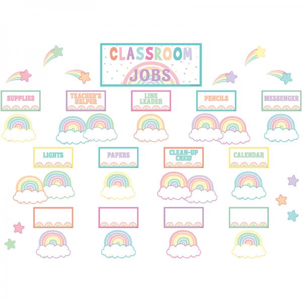 MINI BULLETIN BOARD SET: PASTEL POP CLASSROOM JOBS – Launching Success