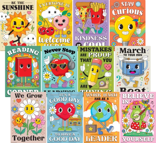 SMALL POSTERS: RETRO FUN SET OF 12 – Launching Success