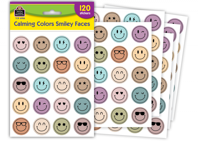 STICKERS: CALMING COLORS SMILEY FACES – Launching Success