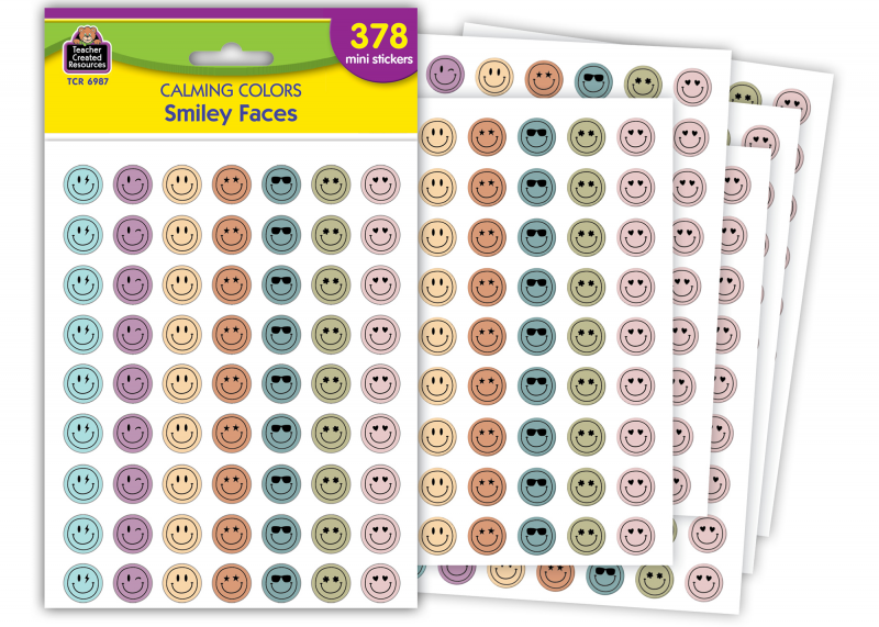 STICKERS: MINI CALMING COLORS SMILEY FACES – Launching Success